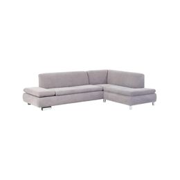 58 aufm Kessel ECKSOFA mit Ottomane rechts Kaye Bezug Veloursstoff Metallfu&szlig; silber | Gr.: onesize