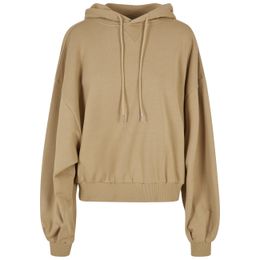 Urban Classics Damen Rundhalspullover "Urban Classics Damen Ladies Organic Oversized Terry Hoody", beige, Gr. XL, unifarben, 100% Baumwolle, Pullover