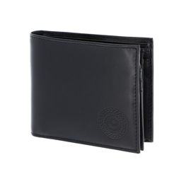 Oxmox Leather Geldb&ouml;rse RFID Schutz Leder 12 cm in schwarz-circle bloom | Gr.: onesize