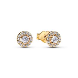 Pandora Damen-Ohrringe Runder Pav&eacute; Heiligenschein Goldfarben | Gr.: onesize