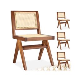 TecTake Holzstuhl im Boho-Stil, Belastbarkeit 120 kg, 48,5 x 53,5 x 83 cm | Gr.: onesize
