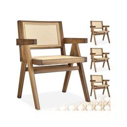 TecTake Armlehnstuhl im Boho-Stil, 59 x 56,5 x 82,5 cm, Belastbarkeit 120 kg | Gr.: onesize