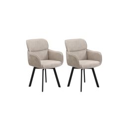 ByLiving 2er-Set: Stuhl RICO in taupe - B 61, H 90, T 63 cm | Gr.: onesize