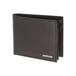 Oxmox Leather Geldb&ouml;rse RFID Schutz Leder 12 cm in braun-pure 2.0metal square | Gr.: onesize