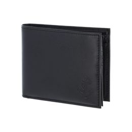 Oxmox Leather Geldb&ouml;rse RFID Schutz Leder 12 cm in schwarz-freedom anchor | Gr.: onesize