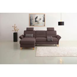 Ecksofa OTTO HOME, B:252cm H:90cm T:162cm, braun, 98% Polyester 2% Polyamid, Wohnzimmer, Sofas, "Westerland L-Form", Federkern-Polsterung, wahlweise