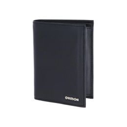 Oxmox Leather Geldb&ouml;rse RFID Schutz Leder 10 cm in schwarz-pure 2.0metal square | Gr.: onesize