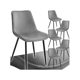 TecTake K&uuml;chenstuhl gepolstert, in Samtoptik, 48 x 59 x 82,5 cm | Gr.: onesize