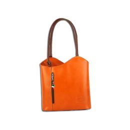 Florence Schultertasche, Rucksack Leder orange, braun ca. 28cm | Gr.: onesize