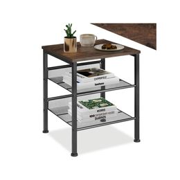 TecTake Schlafzimmertisch, 40,5 x 40 x 50,5 cm, Ablage & 2 Gitterablagen | Gr.: onesize