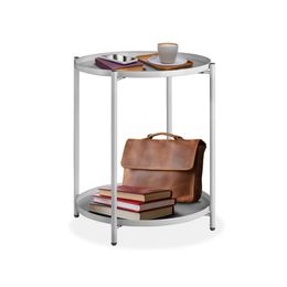 TecTake Nachttisch, 45,5 x 45,5 x 53 cm, rund mit abnehmbaren Ablagen | Gr.: onesize