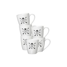 Ritzenhoff & Breker Ritzenhoff & Breker 6er Set Kaffeebecher Mika Love 360 ml wei&szlig; in wei&szlig; | Gr.: onesize