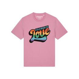 Watapparel Shirt 'Celebrate Love' male size XL Light blue / Light pink / Red / Black