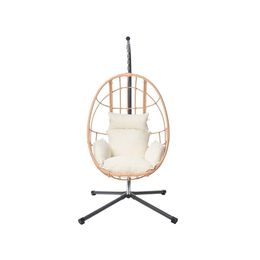 Beliani H&auml;ngesessel MALCESINE in Naturfarben/Beige/Grau | Gr.: onesize