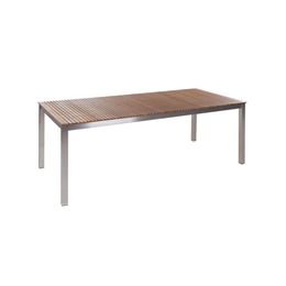 Beliani Esstisch VIAREGGIO in Braun/Silber - (W) 90 x (H) 75 x (L) 200 cm | Gr.: onesize