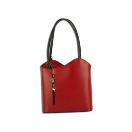 Florence Schultertasche, Rucksack Leder rot, schwarz ca. 28cm | Gr.: onesize