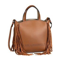 K by KARL LAGERFELD Karl Lagerfeld Handtasche K/Circle SM Zip Tote Fringes Black/Nickel in Dark Tan | Gr.: onesize