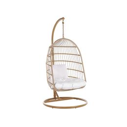 Beliani H&auml;ngesessel ALLERA in Naturfarben/Beige/Wei&szlig; - (W) 102 x (H) 200 x (L) 102 cm | Gr.: onesize