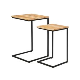 home24 Beistelltisch-Set SULLIN 2-teilig in Akazie | Gr.: onesize
