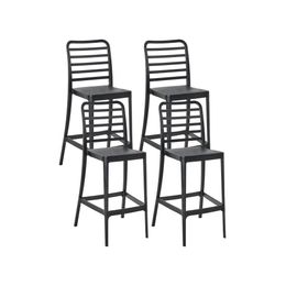 Beliani 4-tlg Barhocker SECEDA in Schwarz | Gr.: onesize