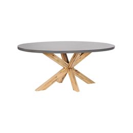 Beliani Esstisch ORISTANO in Grau/Braun - (W) 100 x (H) 75 x (L) 190 cm | Gr.: onesize