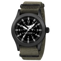 Khs Herrenuhr Platoon Solar Natoband Grau Schwarz / Gr&uuml;n | Gr.: onesize