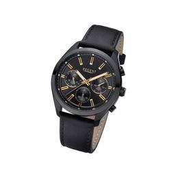 Regent Uhren Analog-Armbanduhr Regent Lederarmband schwarz gro&szlig; (ca. 44mm) | Gr.: onesize