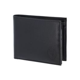 Oxmox Leather Geldb&ouml;rse RFID Schutz Leder 12 cm in schwarz-freedom lion | Gr.: onesize