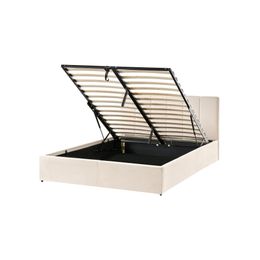 Beliani Doppelbett DREUX in Beige/Schwarz - (W) 151 x (H) 90 x (L) 214 cm | Gr.: onesize