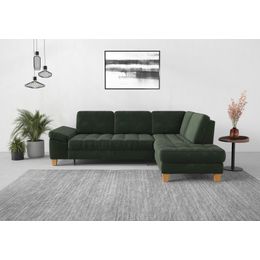 Sit & More Ecksofa SIT & MORE, B:261cm H:88cm T:179cm, gr&uuml;n, 90% Polyester 10%Polyamid, Wohnzimmer, Sofas, "Westham L-Form", mit Ottomane, mit oder ohne