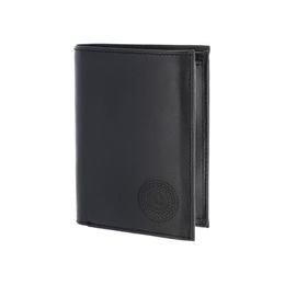 Oxmox Leather Geldb&ouml;rse RFID Schutz Leder 13 cm in schwarz-circle bloom | Gr.: onesize