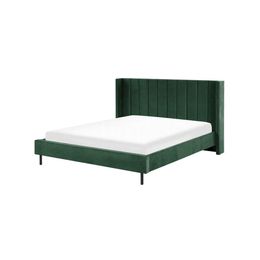 Beliani Doppelbett VILLETTE in Gr&uuml;n/Schwarz - (W) 205 x (H) 115 x (L) 222 cm | Gr.: onesize