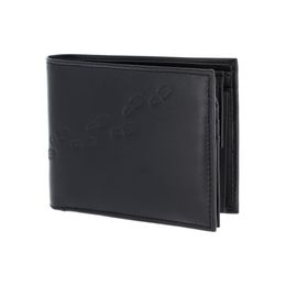 Oxmox Leather Geldb&ouml;rse RFID Schutz Leder 12 cm in schwarz-footsteps 2.0 | Gr.: onesize