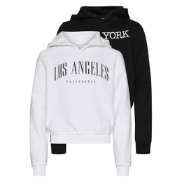Urban Classics Sweat & Fleece - Hoody in black+white | Gr.: 134/140
