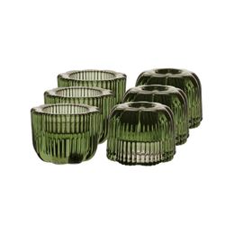 Villeroy & Boch Villeroy & Boch 6er Set 2in1-Kerzenst&auml;nder Fleur &oslash; 6,3 cm gr&uuml;n in gr&uuml;n | Gr.: onesize