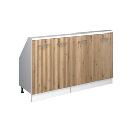 VICCO Dachschr&auml;genschrank-Set, Eiche Artisan, Wei&szlig;, Holzwerkstoff, 2 F&auml;cher, Rechteckig, 140x83.8x46 cm, Wohnzimmer, Kommoden & Sideboards, Kommoden