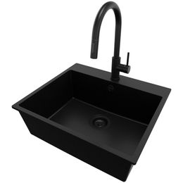 Primagran Granitsp&uuml;le, Schwarz, Schwarz, Schwarz, Kunststoff, Rechteckig, 58x20x50 cm, K&uuml;chen, K&uuml;chenausstattung, K&uuml;chensp&uuml;len