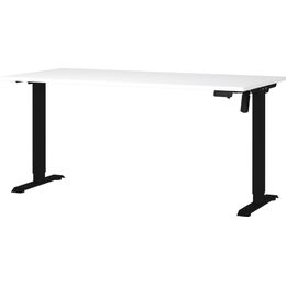 Schreibtisch Germania, B:160cm H:120cm T:80cm, schwarz-wei&szlig;, B&uuml;ro, Tische, "Boras", Breite 120/140/160/180 cm, Metallgestell, elektrisch