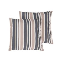 Beliani 2er-Set Gartenkissen KASTOS in Bunt/Braun/Blau | Gr.: onesize