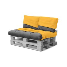 Aspero Wasserdichte Palettenkissenbez&uuml;ge 3-teilig Manduria in Gelb | Gr.: onesize