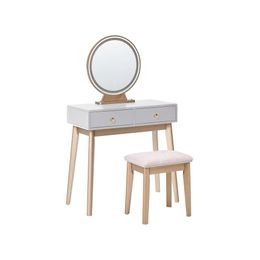 Beliani 2-tlg Schminktisch FEDRY in Grau/Gold | Gr.: onesize