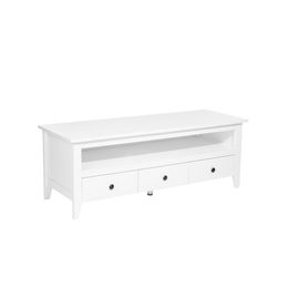 Beliani TV-Schrank BERKELEY in Wei&szlig; - (W) 137 x (H) 50 x (L) 50 cm | Gr.: onesize