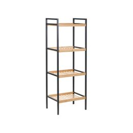 Beliani Badezimmerregal TAJZARA in Braun/Schwarz - (W) 40 x (H) 109 x (L) 30 cm | Gr.: onesize