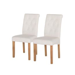 home24 Polsterstuhl Jeanne (2er-Set) in Creme | Gr.: onesize
