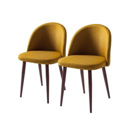 home24 Polsterstuhl Jacklin III (2er-Set) in Senfgelb | Gr.: onesize