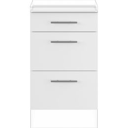 Auszugsunterschrank IMPULS K&Uuml;CHEN, B:50cm H:72,3cm T:57,6cm, wei&szlig;, Dekorfolie, Holzwerkstoff, Schr&auml;nke, ""Valencia & Tirana", in drei Breiten, H&ouml;he: