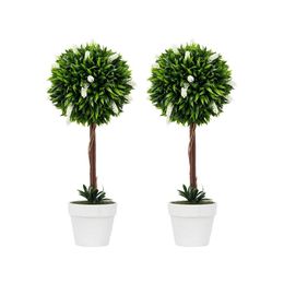 HOMCOM Kunstpflanze in Wei&szlig; 14,5L x 14,5B x 60H cm | Gr.: onesize