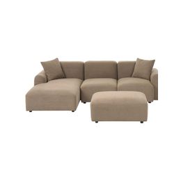 Beliani 4-tlg Modulsofa HEDE in Braun rechtsseitig | Gr.: onesize