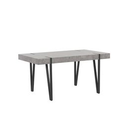 Beliani Esszimmertisch ADENA in Grau/Schwarz - (W) 90 x (H) 75 x (L) 150 cm | Gr.: onesize