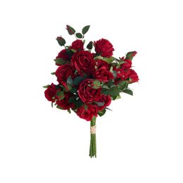 Beliani K&uuml;nstlicher Blumenstrau&szlig; BOIRO in Rot/Gr&uuml;n - (W) 40 x (H) 65 x (L) 40 cm | Gr.: onesize